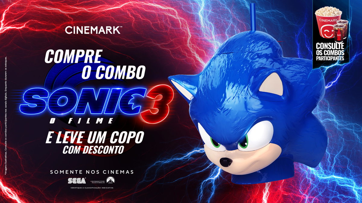 Cinemark apresenta combo de Sonic 3 com copo exclusivo | Notícias | Filmow